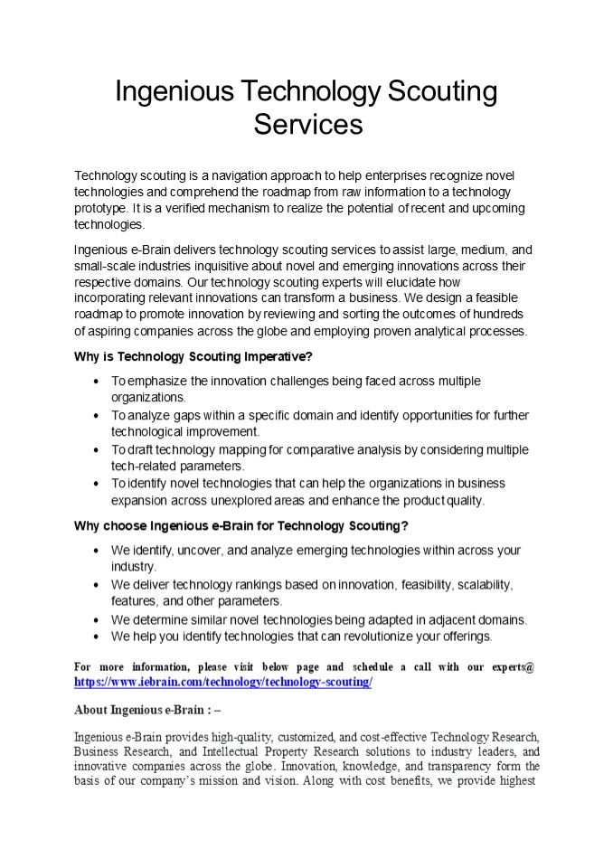 Technology Scouting presentation | free to download