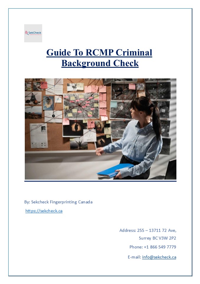 Guide To RCMP Criminal Background Check presentation | free to download