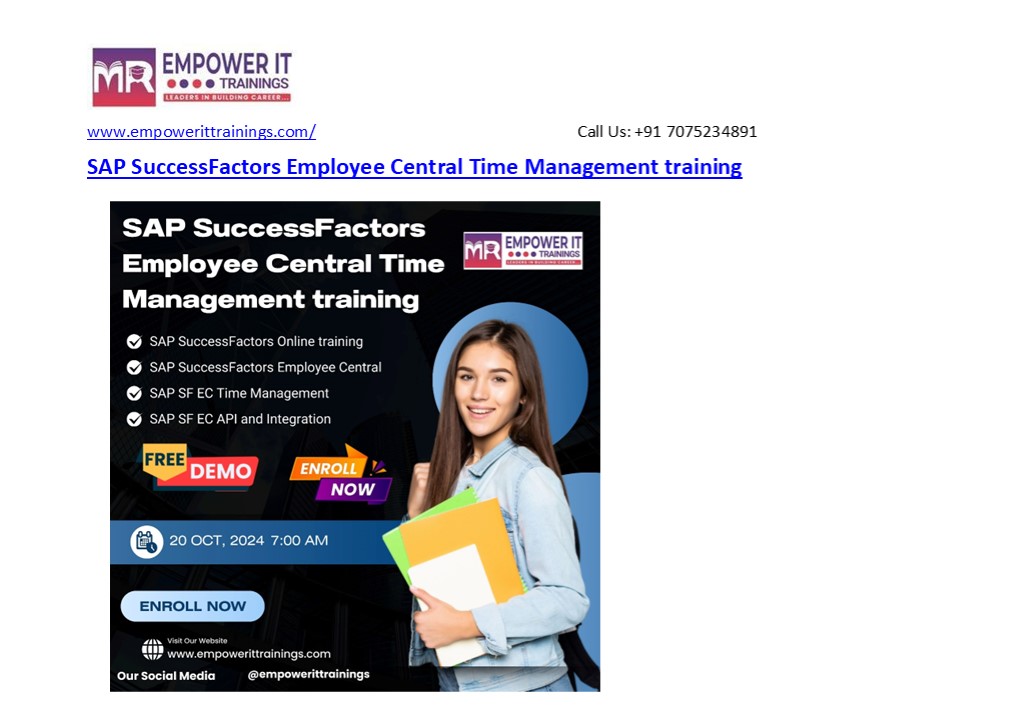 SAP SuccessFactors Employee Central Time Management training in ...