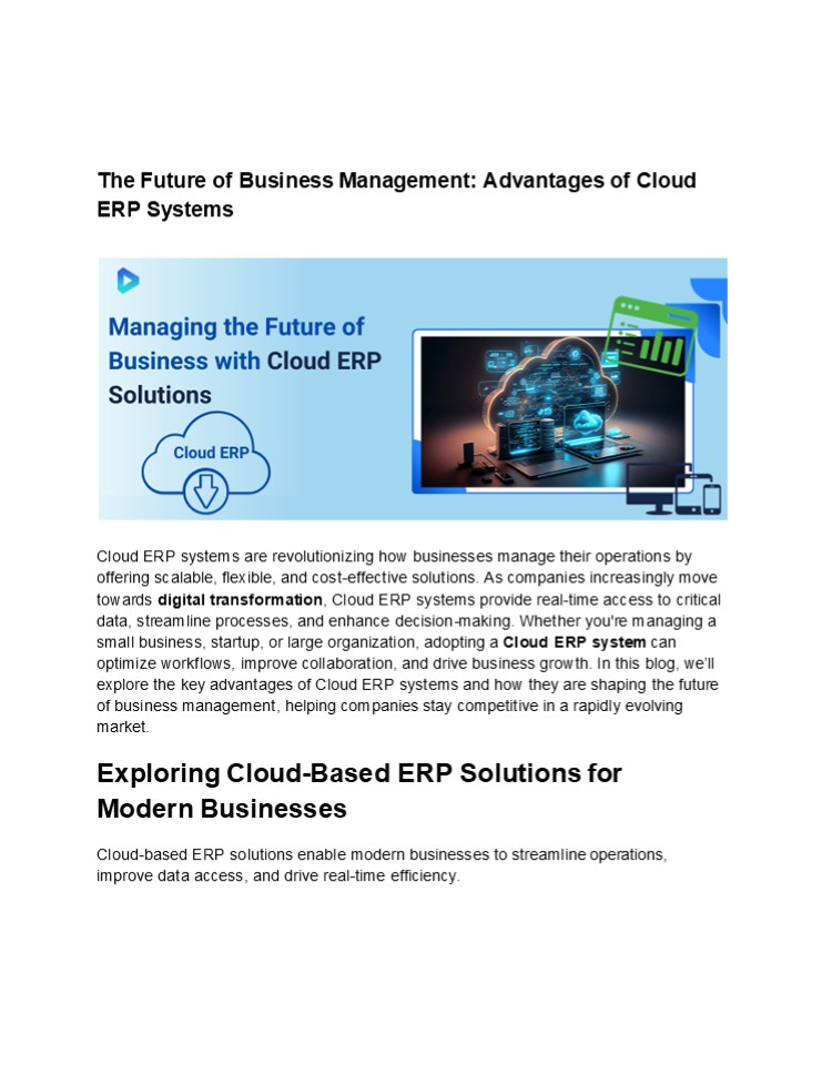 The Competitive Edge: Cloud ERP Systems for Optimized Business Performance presentation | free ...
