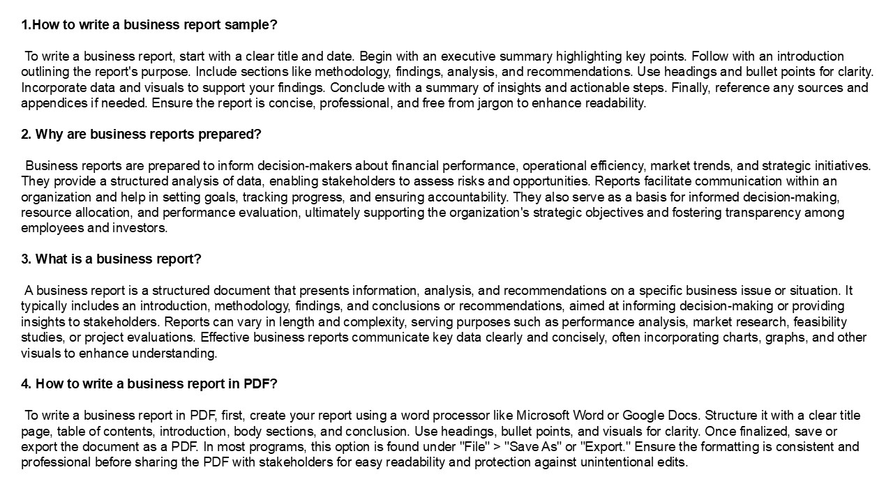 PPT – The Art of Structuring Business Reports in PDF: Key Sections and ...