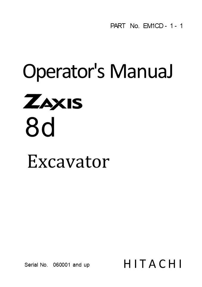 PPT – HITACHI ZAXIS 80 EXCAVATOR Operator Manual Instant Download ...