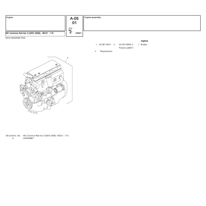 McCormick MC Common Rail tier 3 (2007-2008) - MC01 - 115 Tractor Parts ...