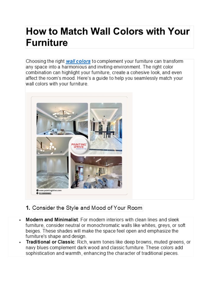 PPT – Art of Matching Wall Colors with Furniture: A Complete Guide ...
