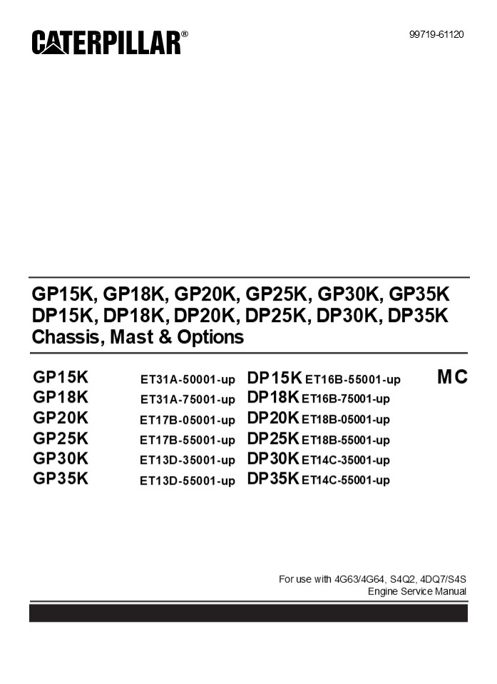 CATERPILLAR CAT GP15K MC, GP18K MC, GP20K MC, GP25K MC, GP30K MC, GP35K ...