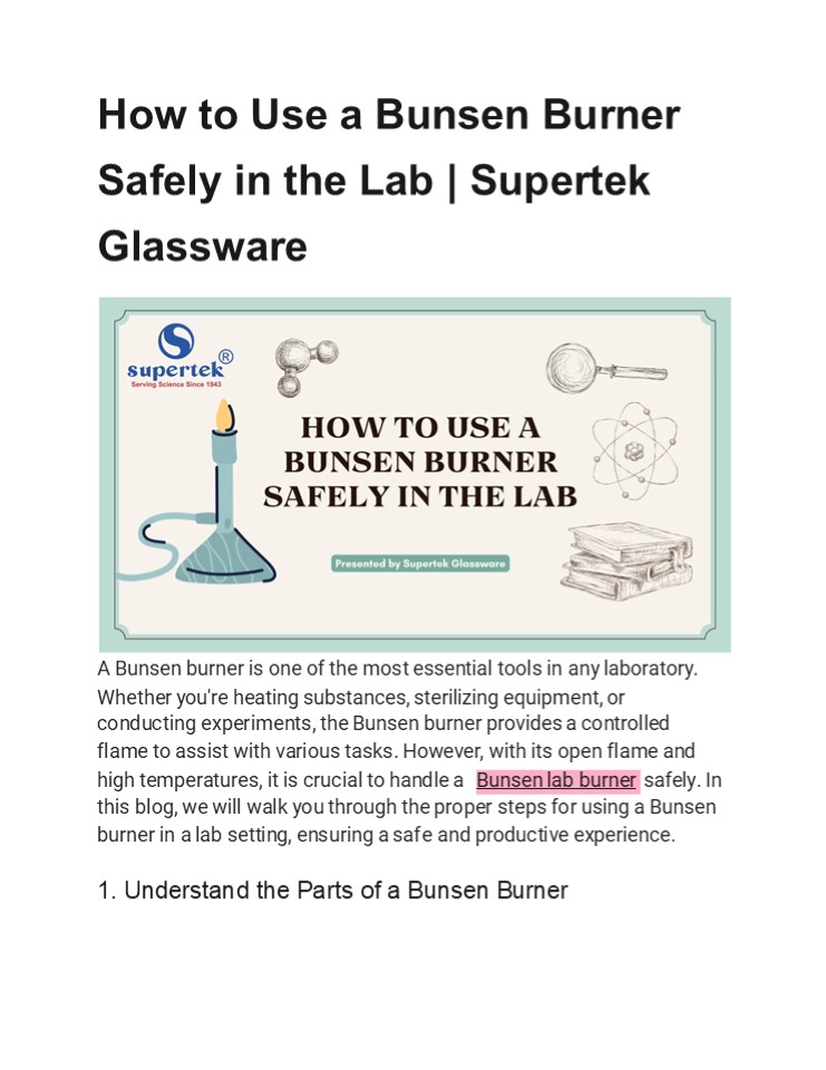 PPT – Safe and Effective Use of a Bunsen Burner in the Laboratory ...