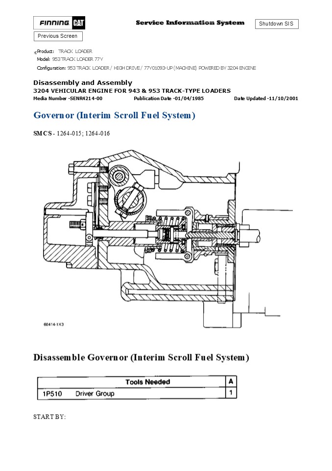 Caterpillar Cat 953 TRACK LOADER (Prefix 77Y) Service Repair Manual ...