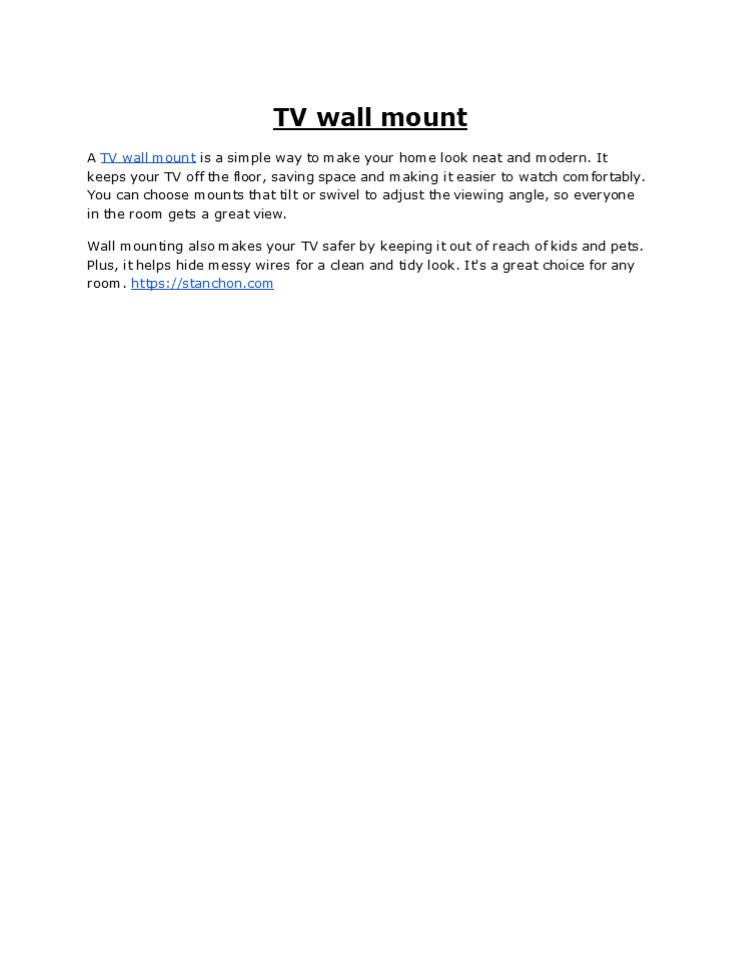 Tv Wall Mount presentation | free to download