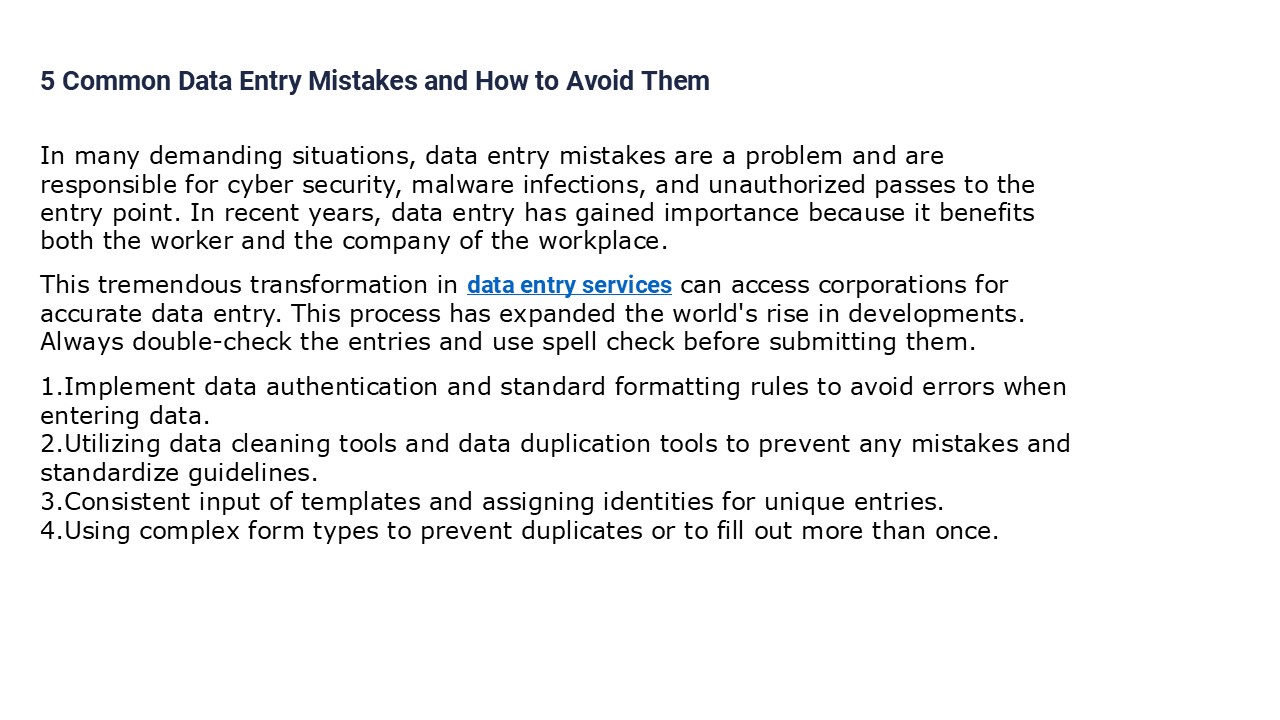 5 Common Data Entry Mistakes and How to Avoid Them presentation | free to download