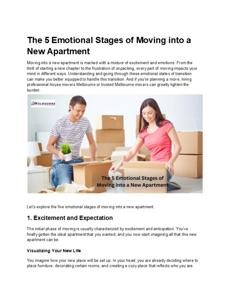 The 5 Emotional Stages of Moving into a New Apartment presentation ...