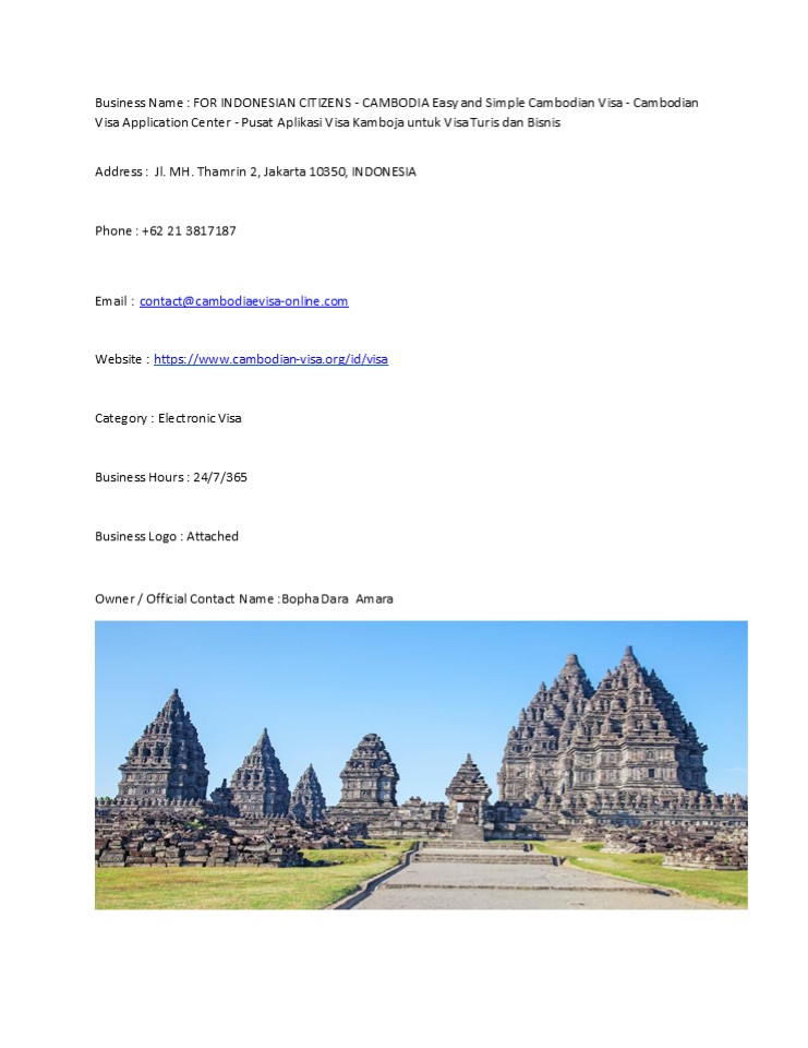 PPT – FOR INDONESIAN CITIZENS - CAMBODIA Easy and Simple Cambodian Visa - Cambodian Visa ...