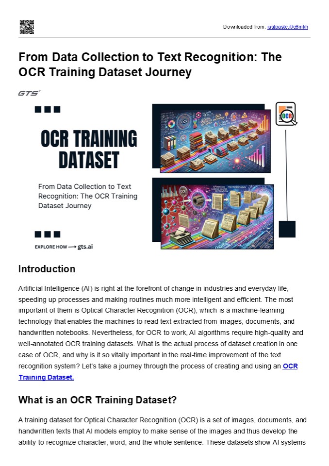 From Data Collection to Text Recognition: The OCR Training Dataset Journey presentation | free ...