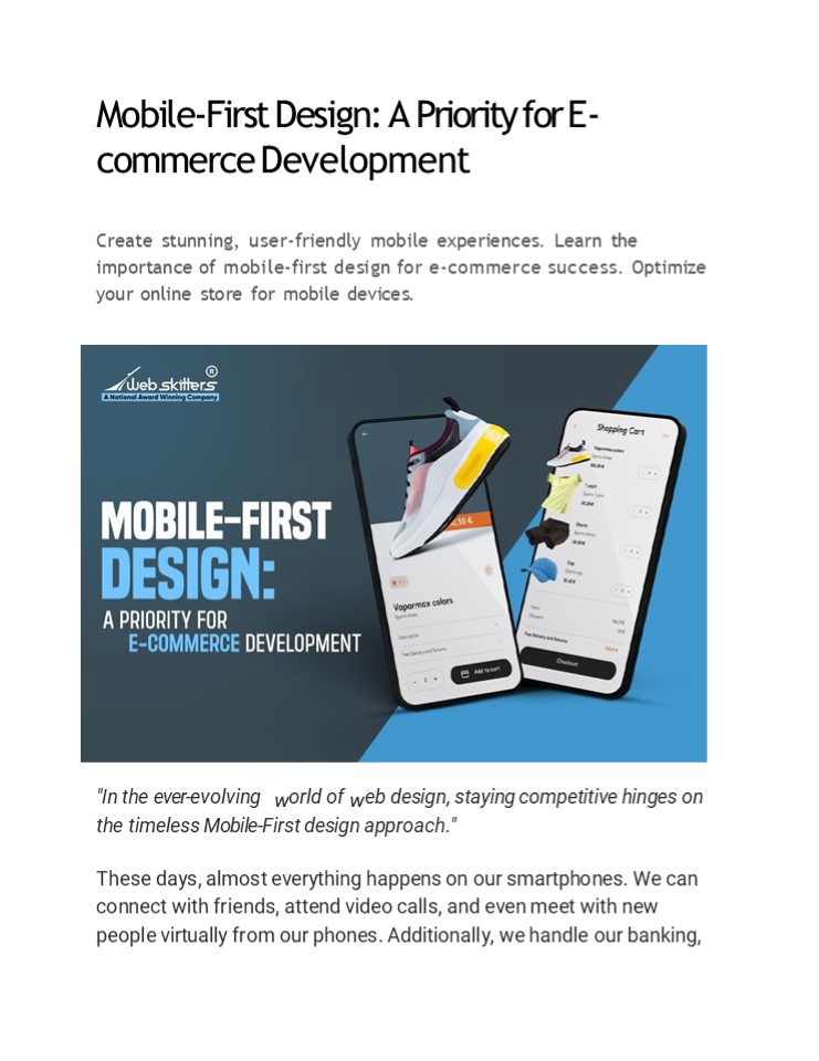Mobile-First Design: A Priority for E-commerce Development presentation ...