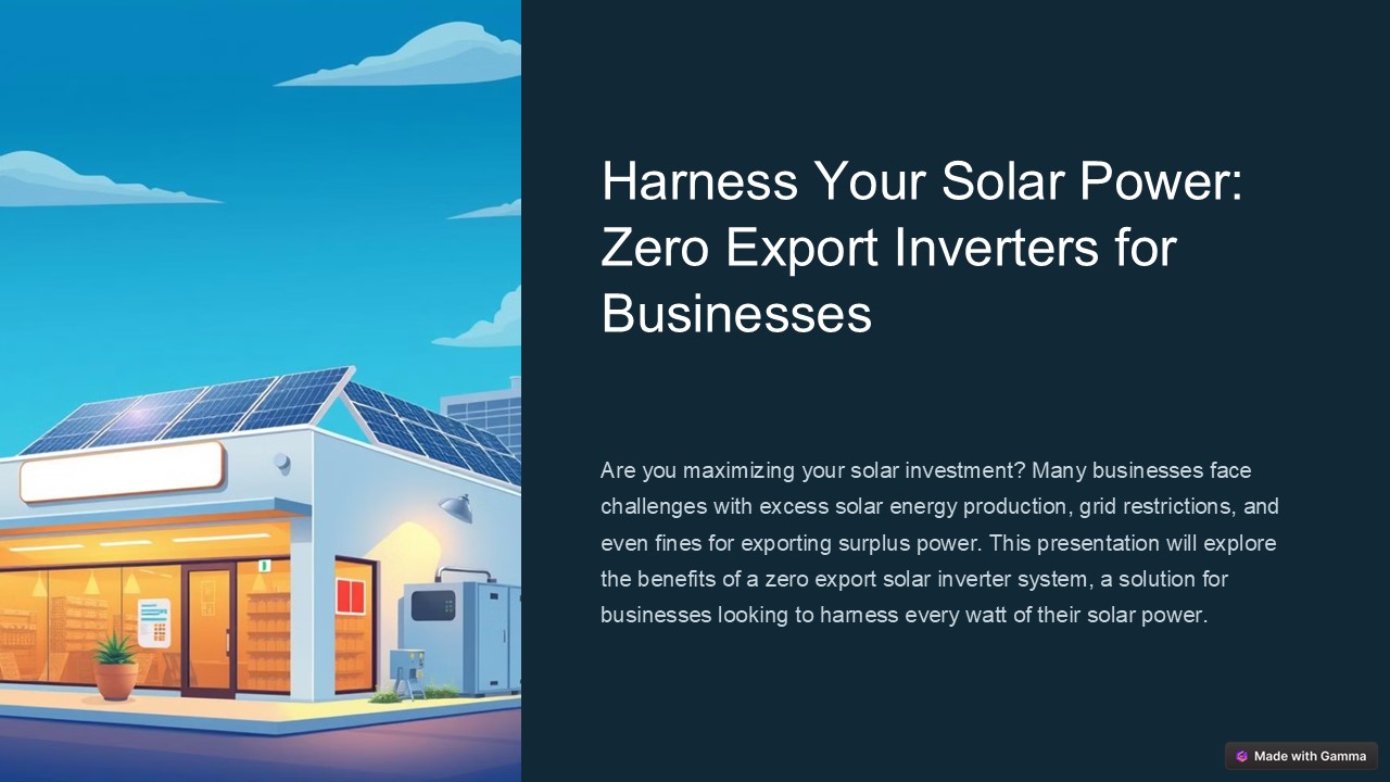 PPT – Top 5 Advantages of Installing a Zero Export Solar Inverter for ...