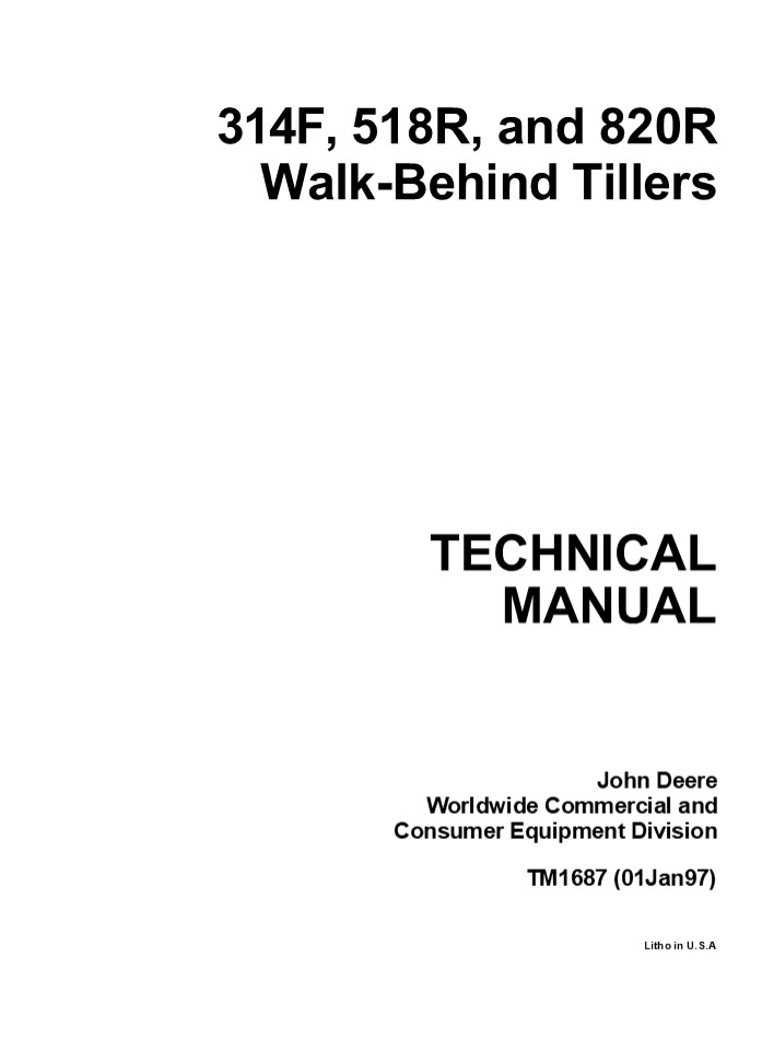 PPT – John Deere 518R Walk-Behind Tillers Service Repair Manual Instant ...
