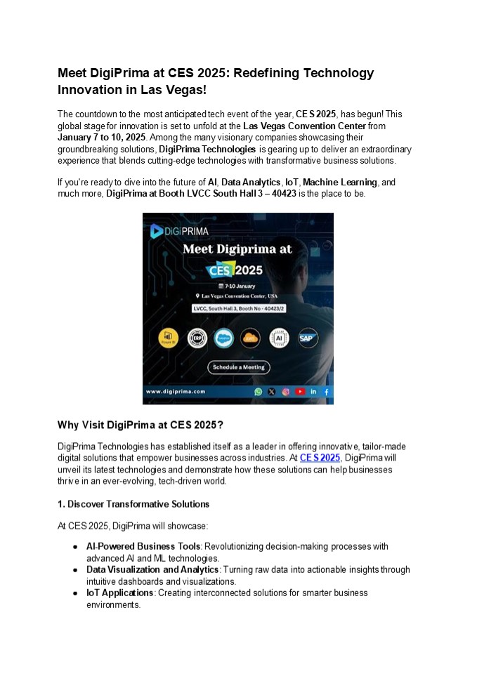 PPT – Meet DigiPrima at CES 2025: Redefining Technology Innovation in ...