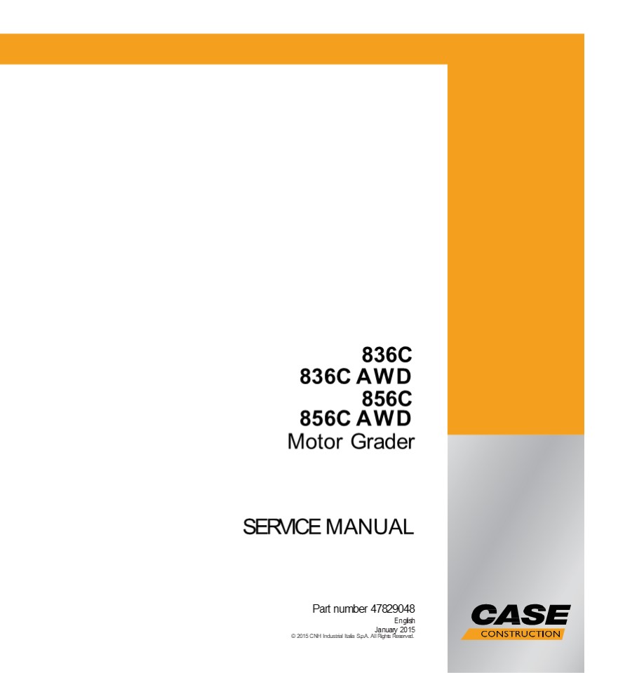CASE 836C AWD Motor Grader Service Repair Manual Instant Download ...