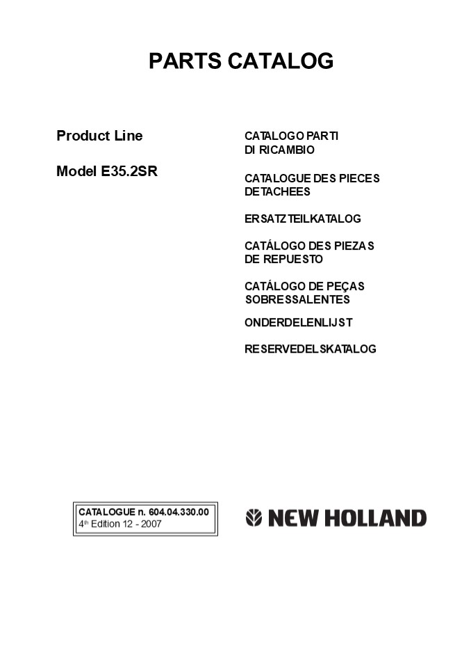 PPT – New Holland Kobelco E35.2SR Mini Crawler Excavator Parts ...