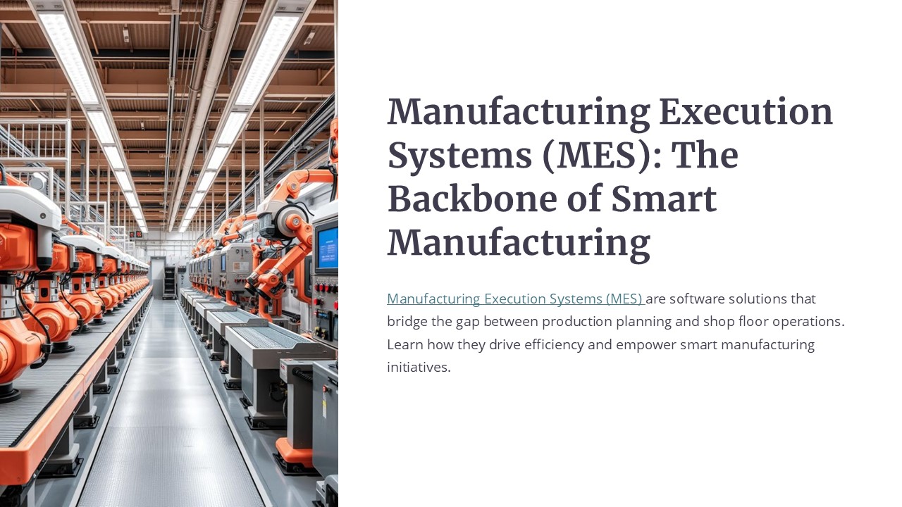 Manufacturing Execution Systems (MES): The Backbone of Smart ...