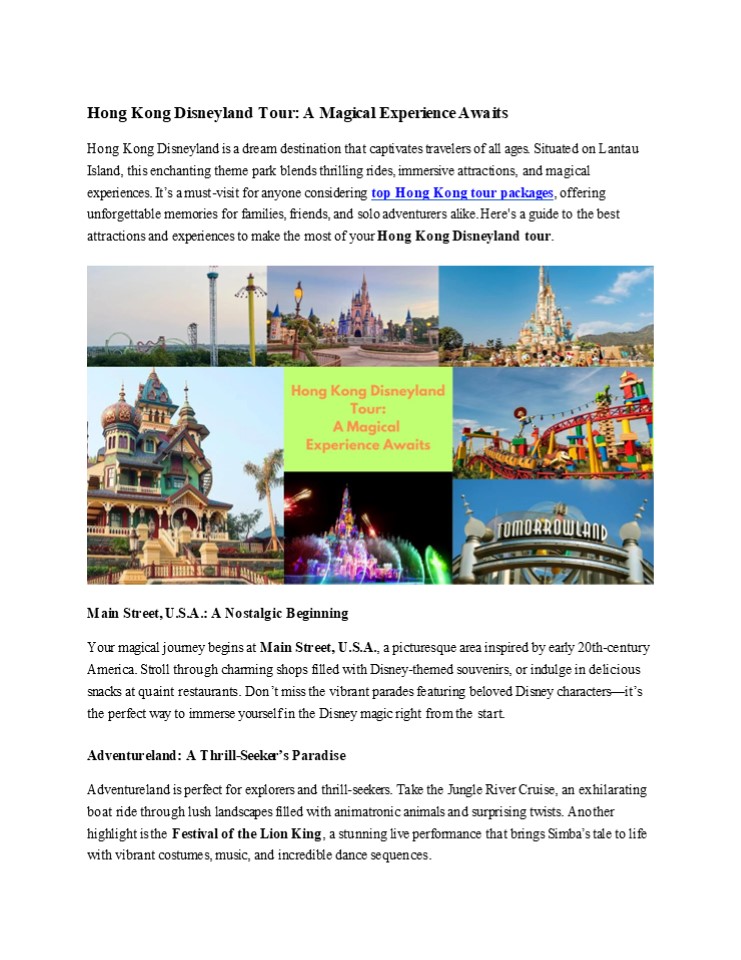 PPT – Hong Kong Disneyland Tour: A Magical Experience Awaits PowerPoint ...