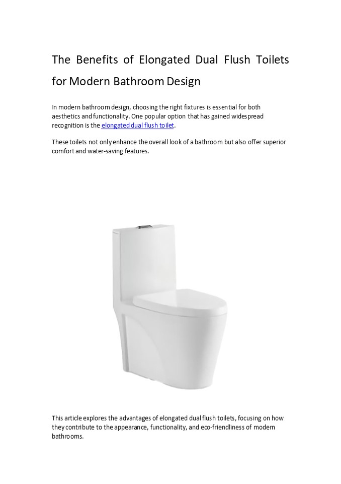 The Benefits of Elongated Dual Flush Toilets for Modern Bathroom Design ...