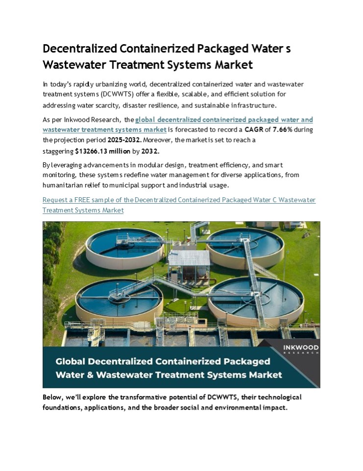 Decentralized Containerized Packaged Water and Wastewater Treatment ...