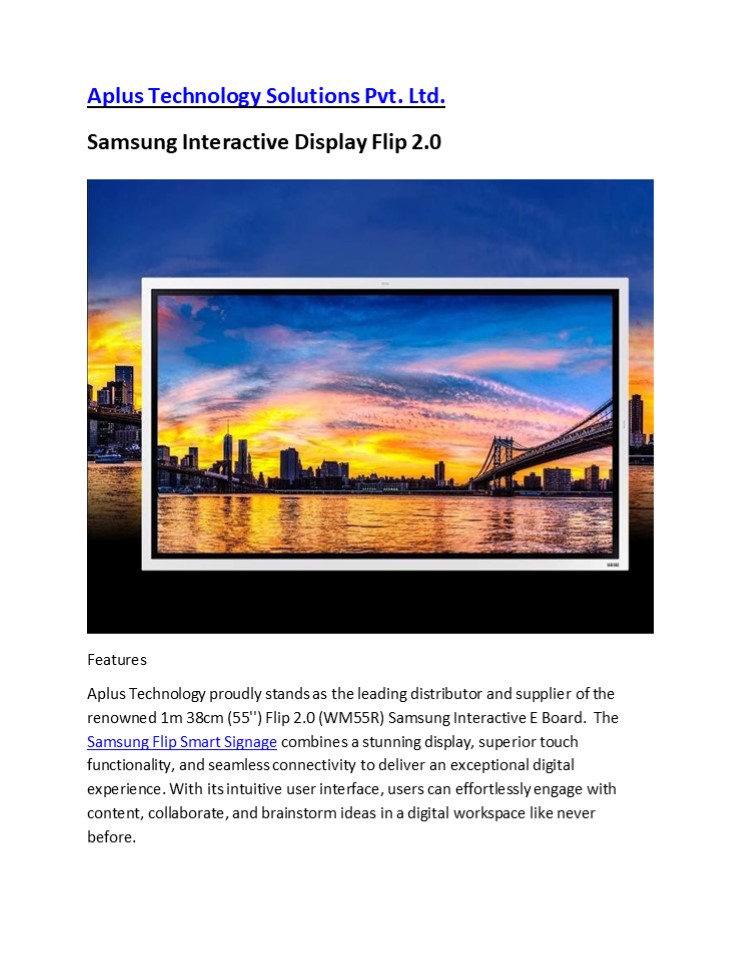 Samsung Interactive Display Flip 2.0 | Aplus Technology Solutions ...
