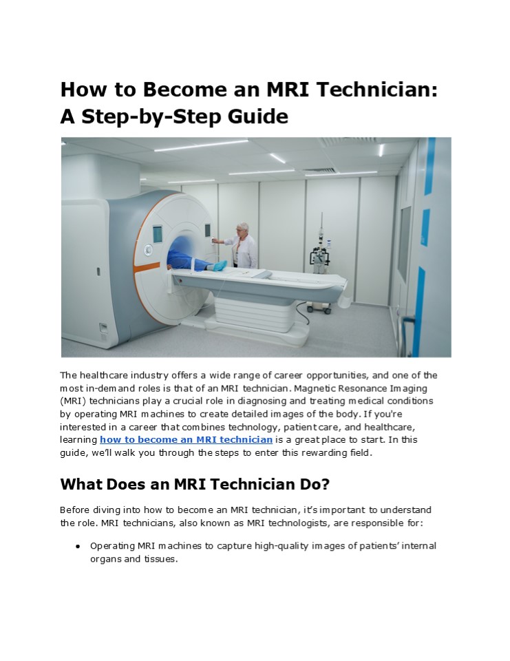 How to Become an MRI Technician: A Step-by-Step Guide presentation ...