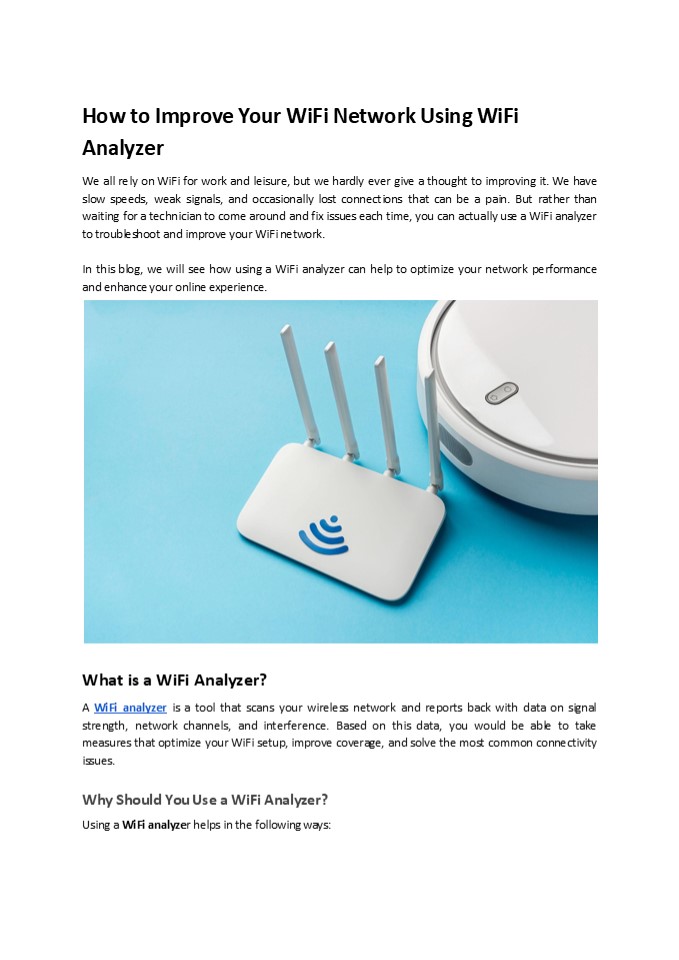 How to Improve Your WiFi Network Using WiFi Analyzer presentation | free to download