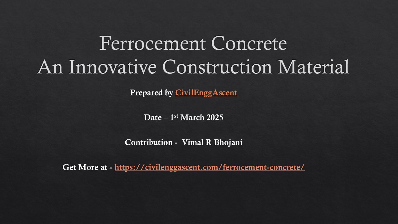 Ferrocement Concrete - An Innovative Construction Material presentation ...
