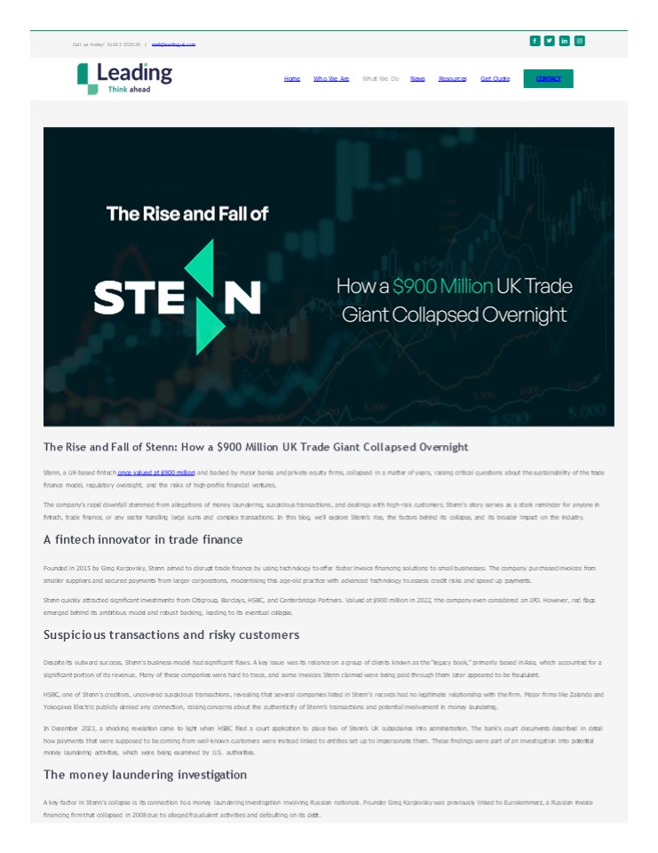 PPT – The Rise and Fall of Stenn: How a $900 Million UK Trade Giant ...