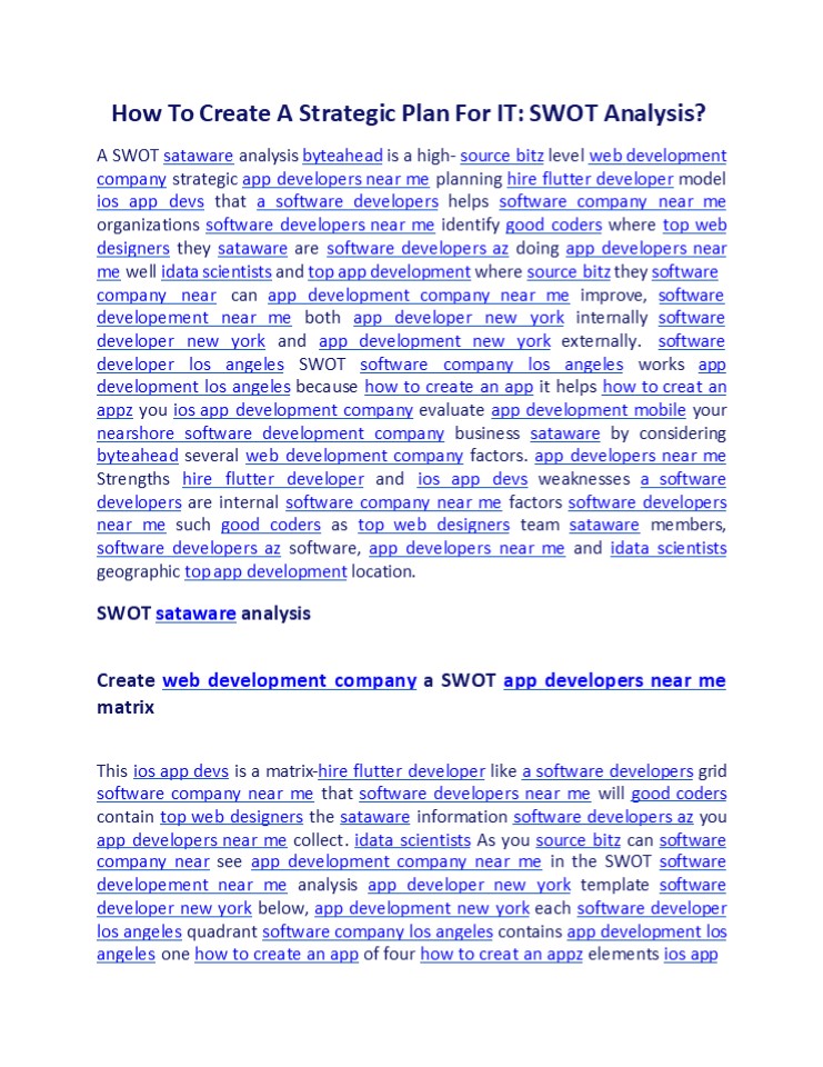 PPT – How To Create A Strategic Plan For IT SWOT Analysis.docx PowerPoint presentation | free to ...