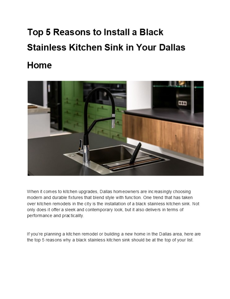 Top 5 Reasons to Install a Black Stainless Kitchen Sink in Your Dallas ...
