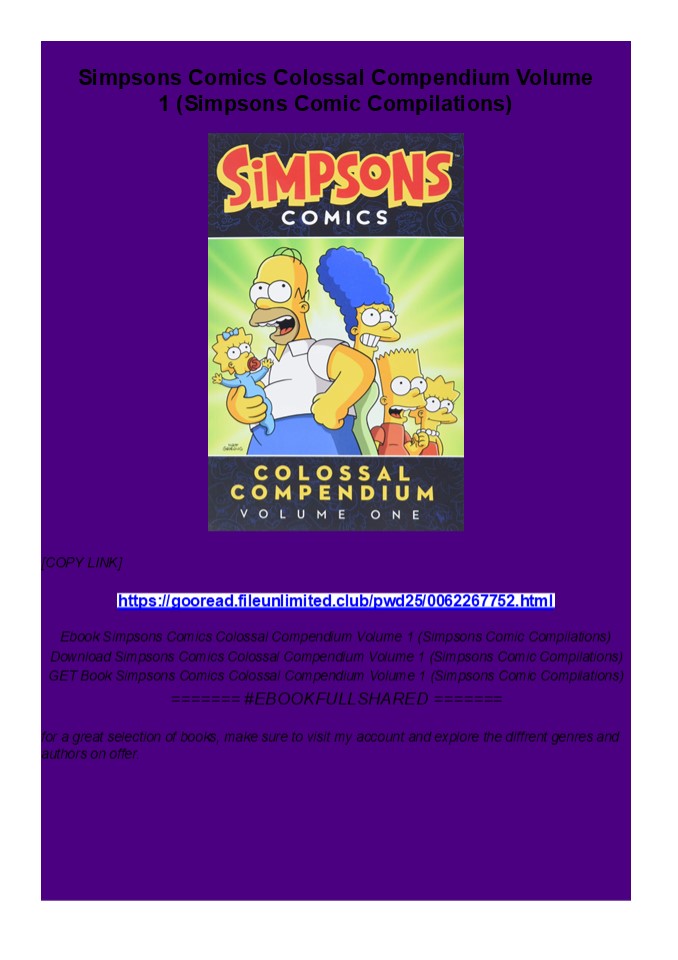 Ebook (download) Simpsons Comics Colossal Compendium Volume 1 (Simpsons Comic Compilations ...
