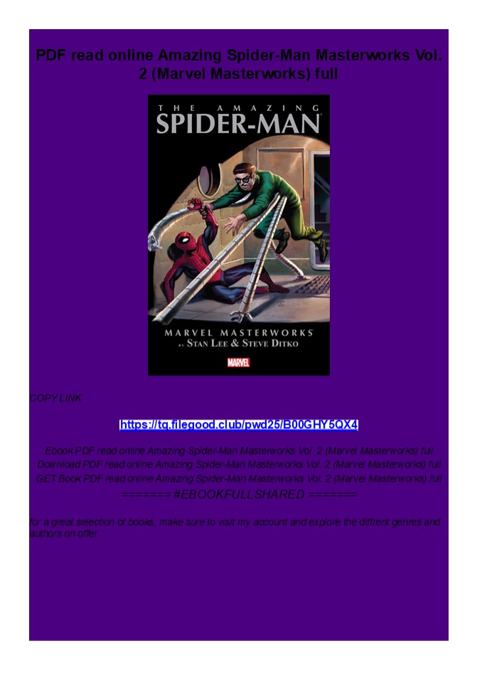 PDF read online Amazing Spider-Man Masterworks Vol. 2 (Marvel Masterworks) full presentation ...