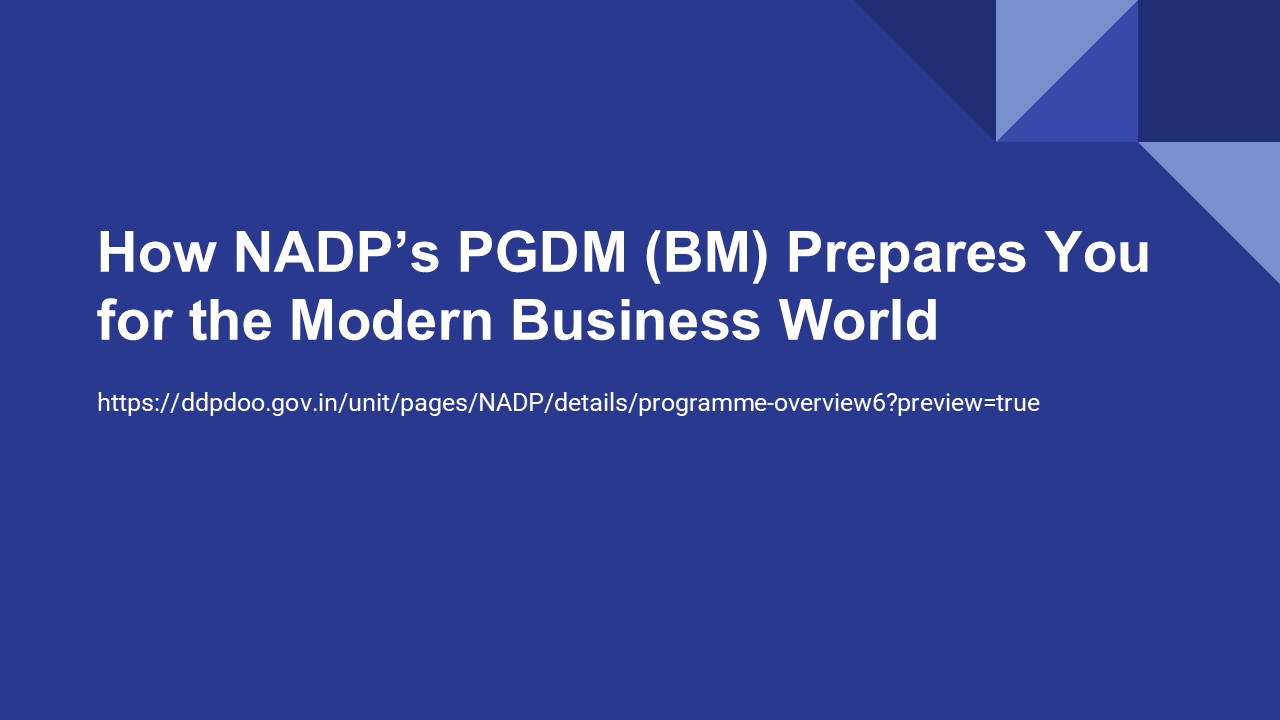 How NADP’s PGDM (BM) Prepares You for the Modern Business World presentation | free to download