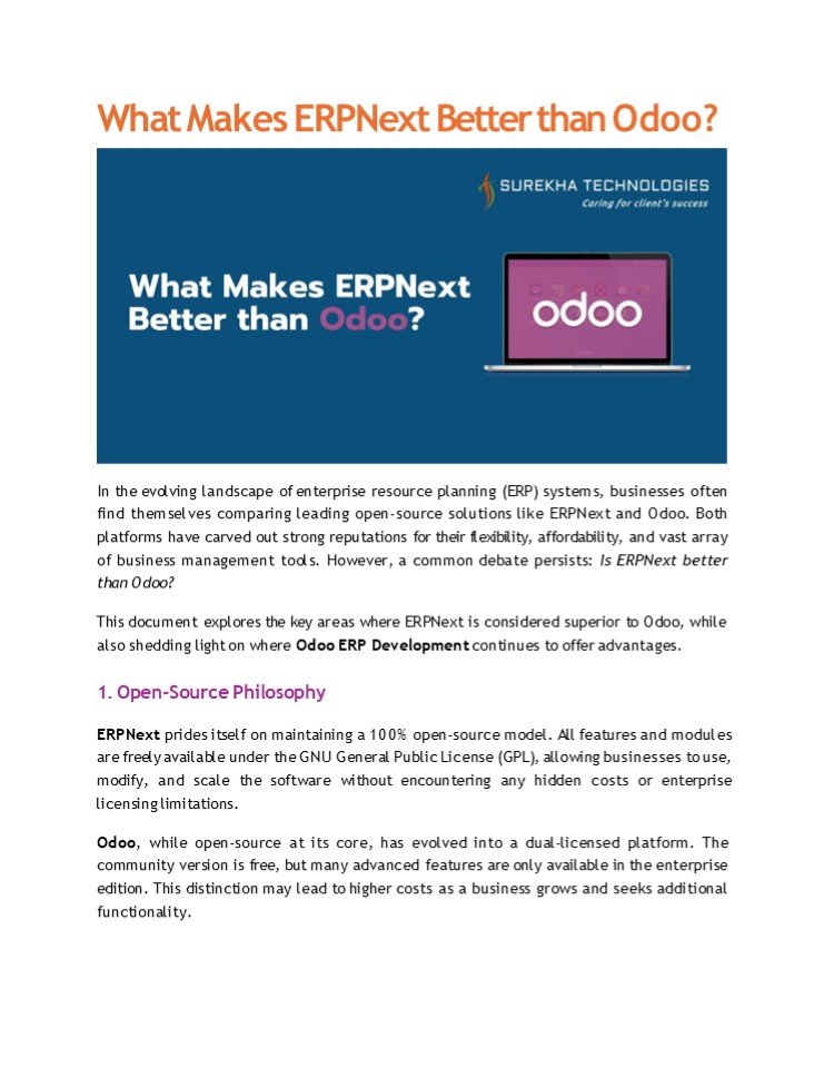 What Makes ERPNext Better than Odoo? | ERP Comparison Guide 2024 presentation | free to download