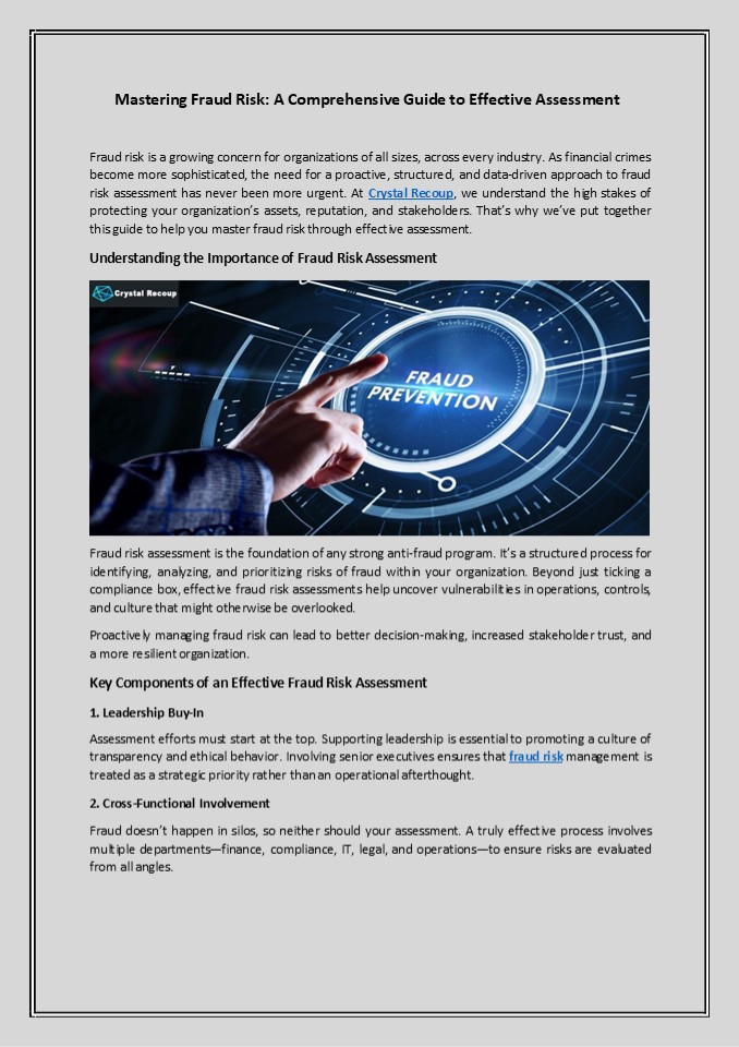 Mastering Fraud Risk Assessment presentation | free to download