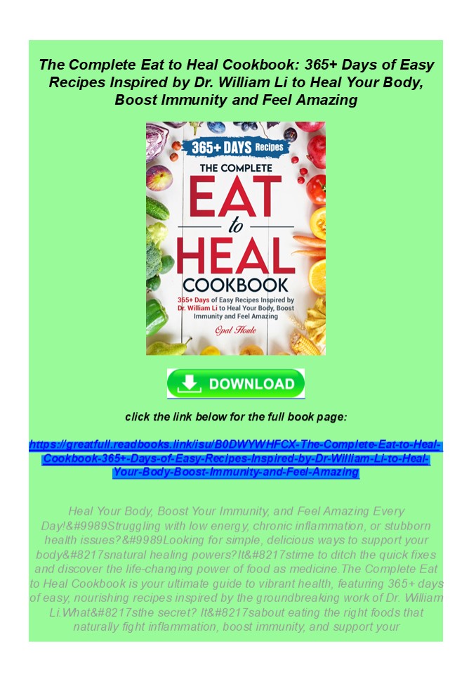 Kindle Book The Complete Eat to Heal Cookbook: 365+ Days of Easy ...