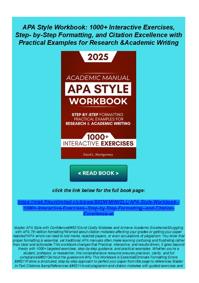 read pdf APA Style Workbook: 1000+ Interactive Exercises, Step-by-Step ...