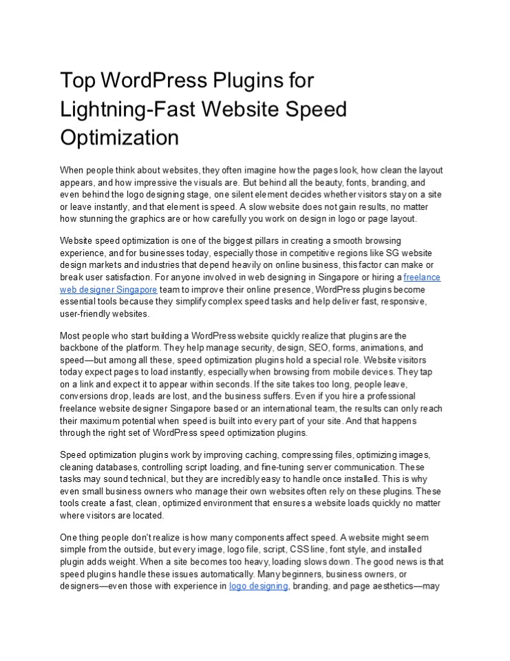 Top WordPress Plugins for Lightning-Fast Website Speed Optimization (2) presentation | free to ...