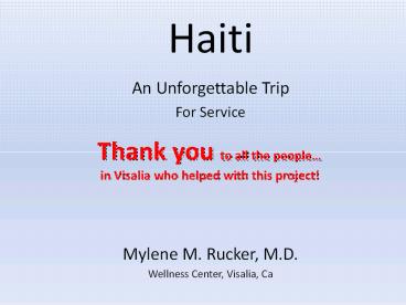 Haiti Presentation presentation | free to download