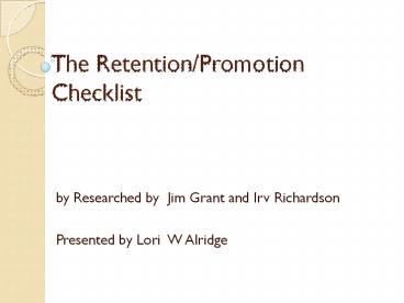 PPT – retention procedures PowerPoint presentation | free to download ...