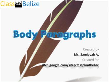 Body Paragraphs presentation | free to download