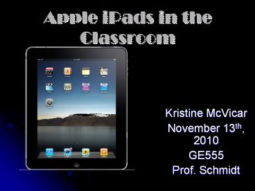 iPads in the Classroom presentation | free to download