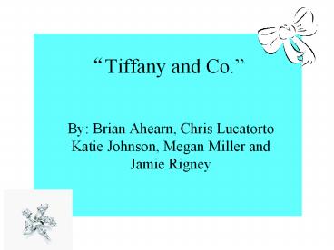 The outline of Tiffany & Co. presentation | free to download
