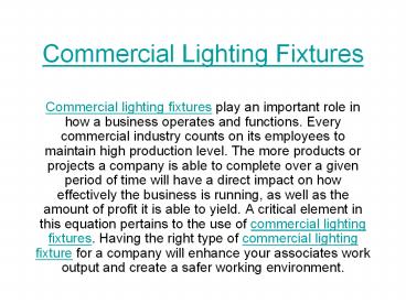 PPT – Commercial Light Fixtures PowerPoint presentation | free to view ...