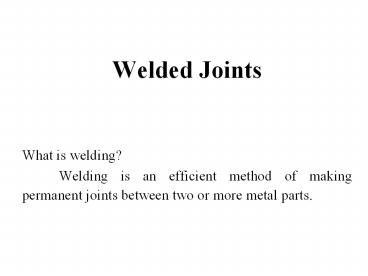 Welding presentation | free to view