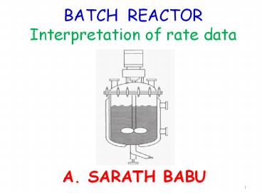 Batch Reactor presentation | free to view
