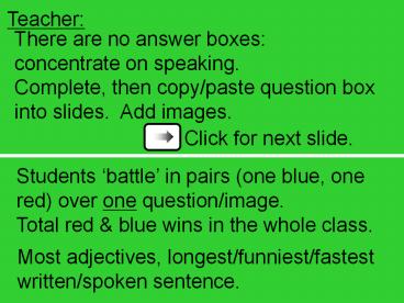 Interactive TEFL Game: Car Rally presentation | free to download